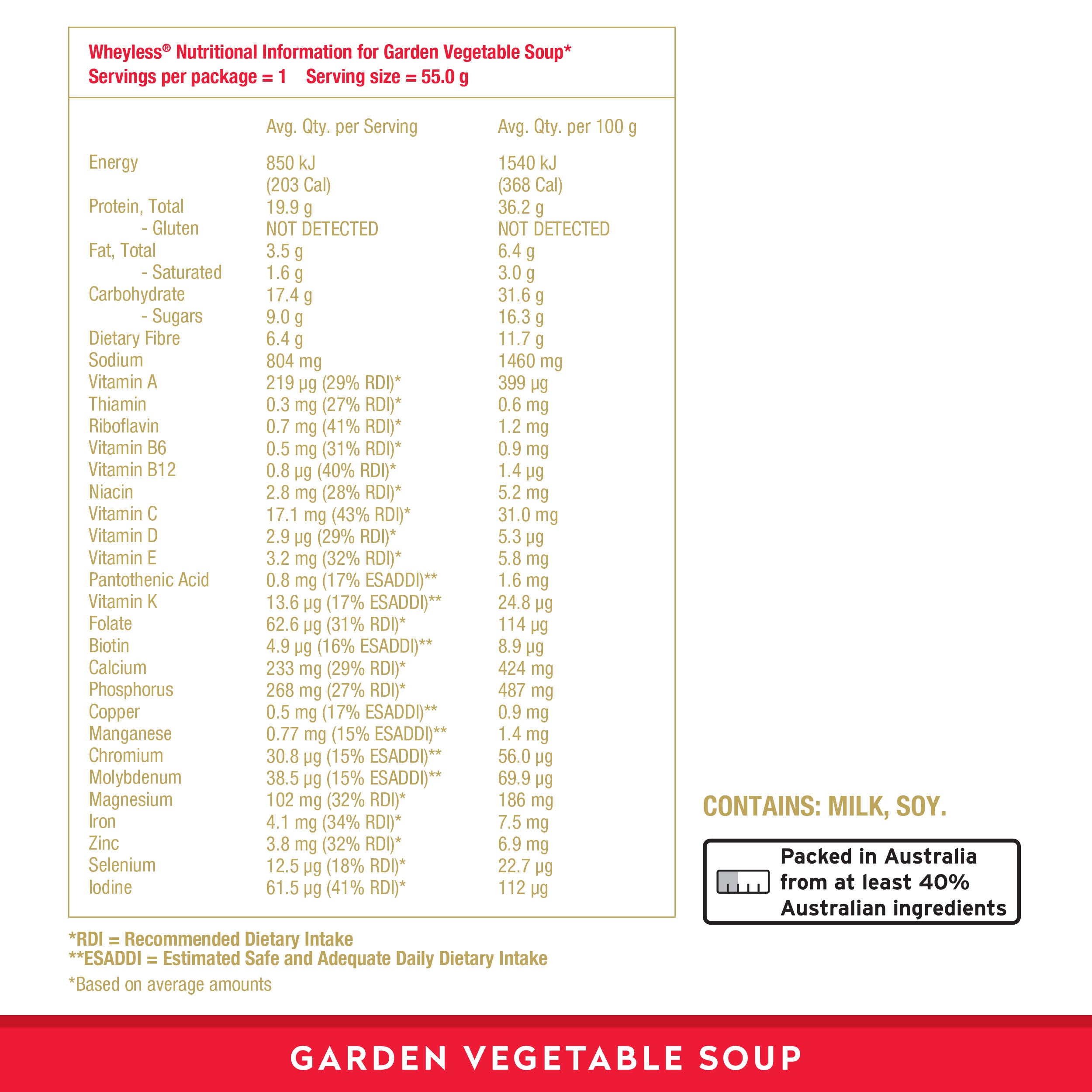 Wheyless Garden Vegetable Soup Pack 10x55g